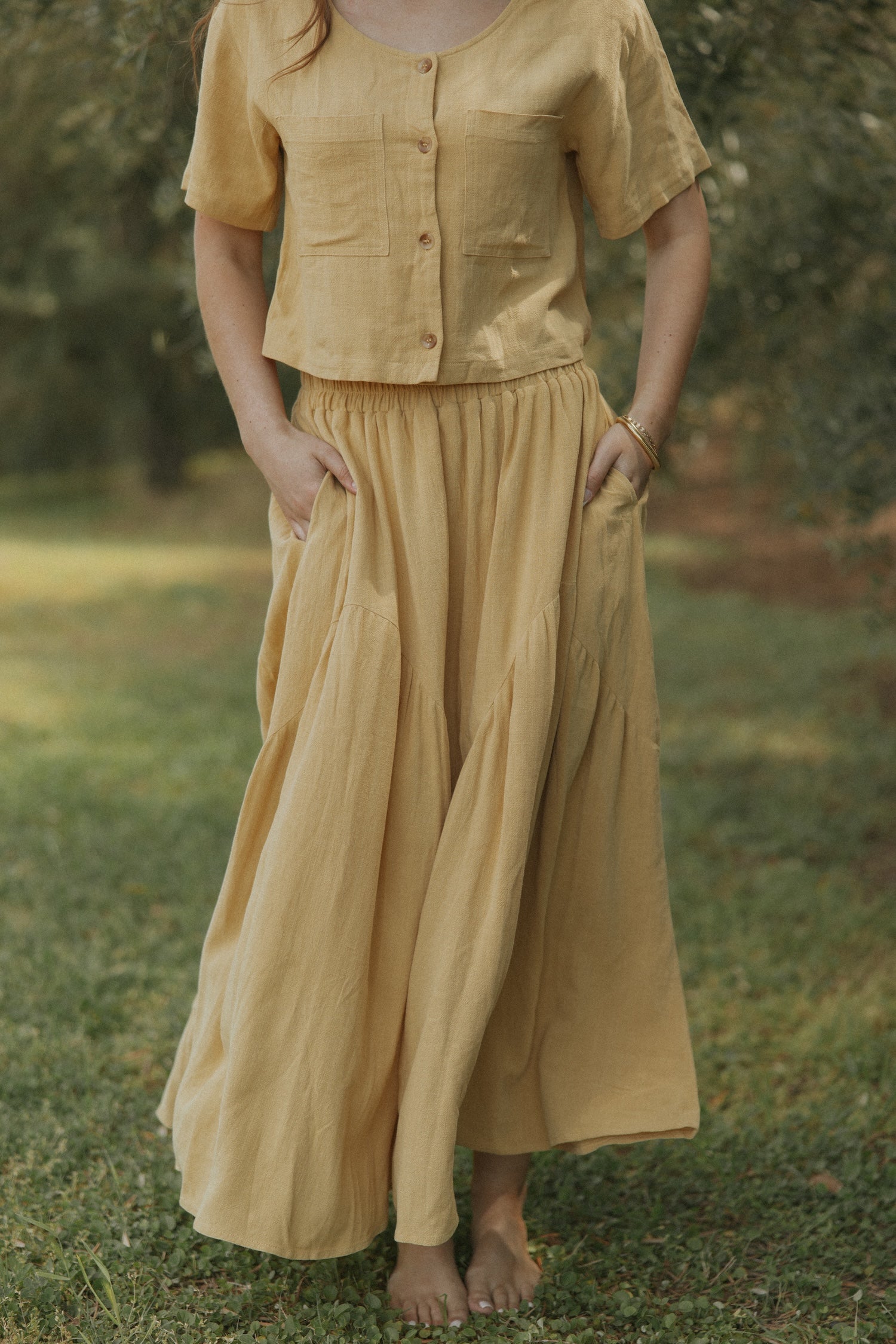 Isla Skirt in Honey | Linen Maxi Skirt – Altair The Label