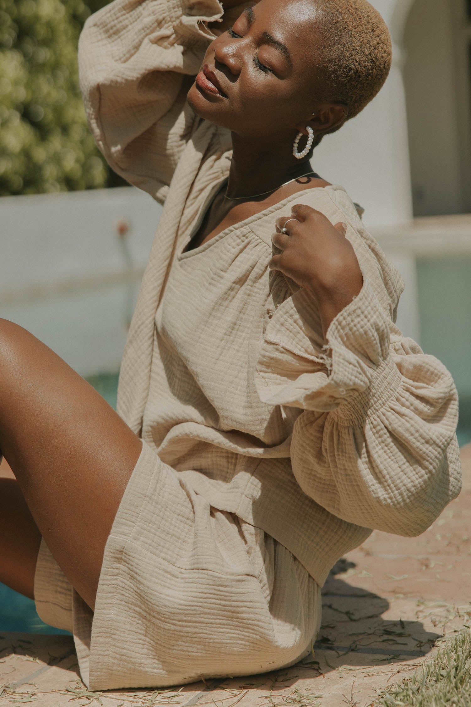 Tulum Shorts in Oat | Gauze Shorts for Women – Altair The Label