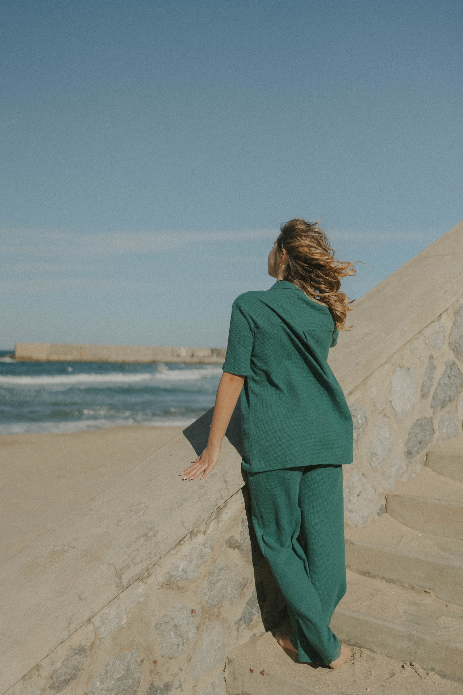 Haley Waffle Knit Fitted Pant | Jade – Altair The Label