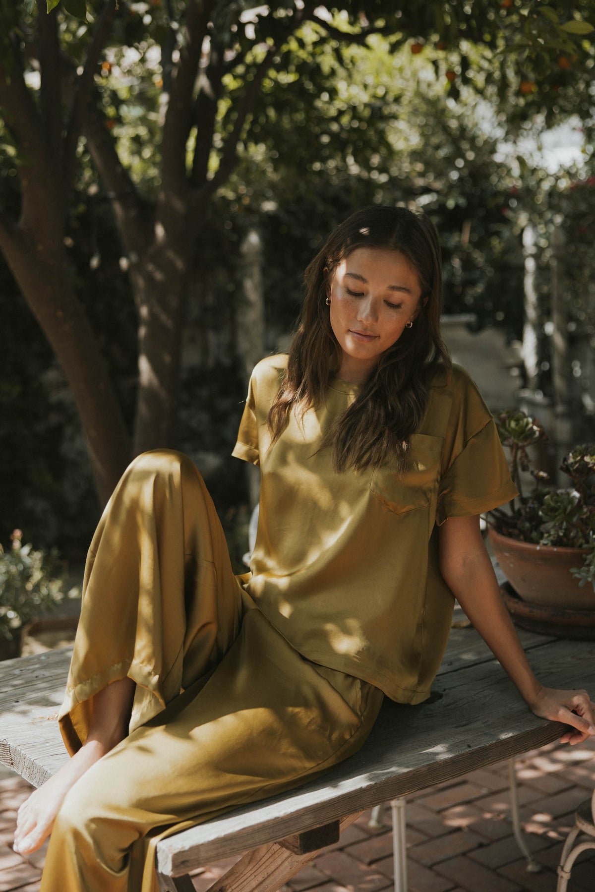 Isabel Satin Sleep Pant | Moss – Altair The Label