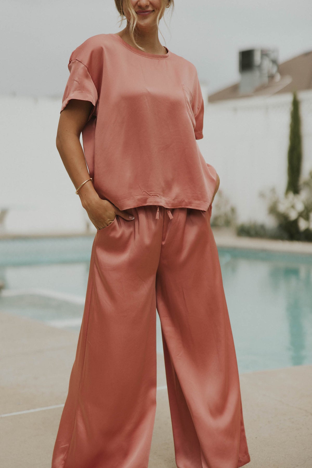 Isabel Satin Sleep Pant | Rose – Altair The Label Isabel Satin Sleep Pant | Rose – Altair The Label