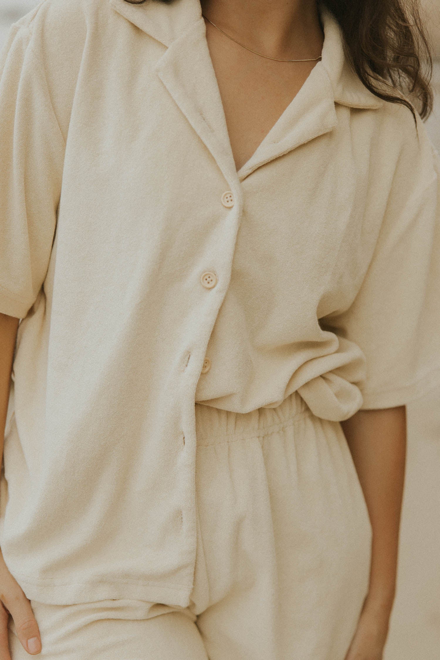 Playa Terry Cloth Button Down | Sand – Altair The Label